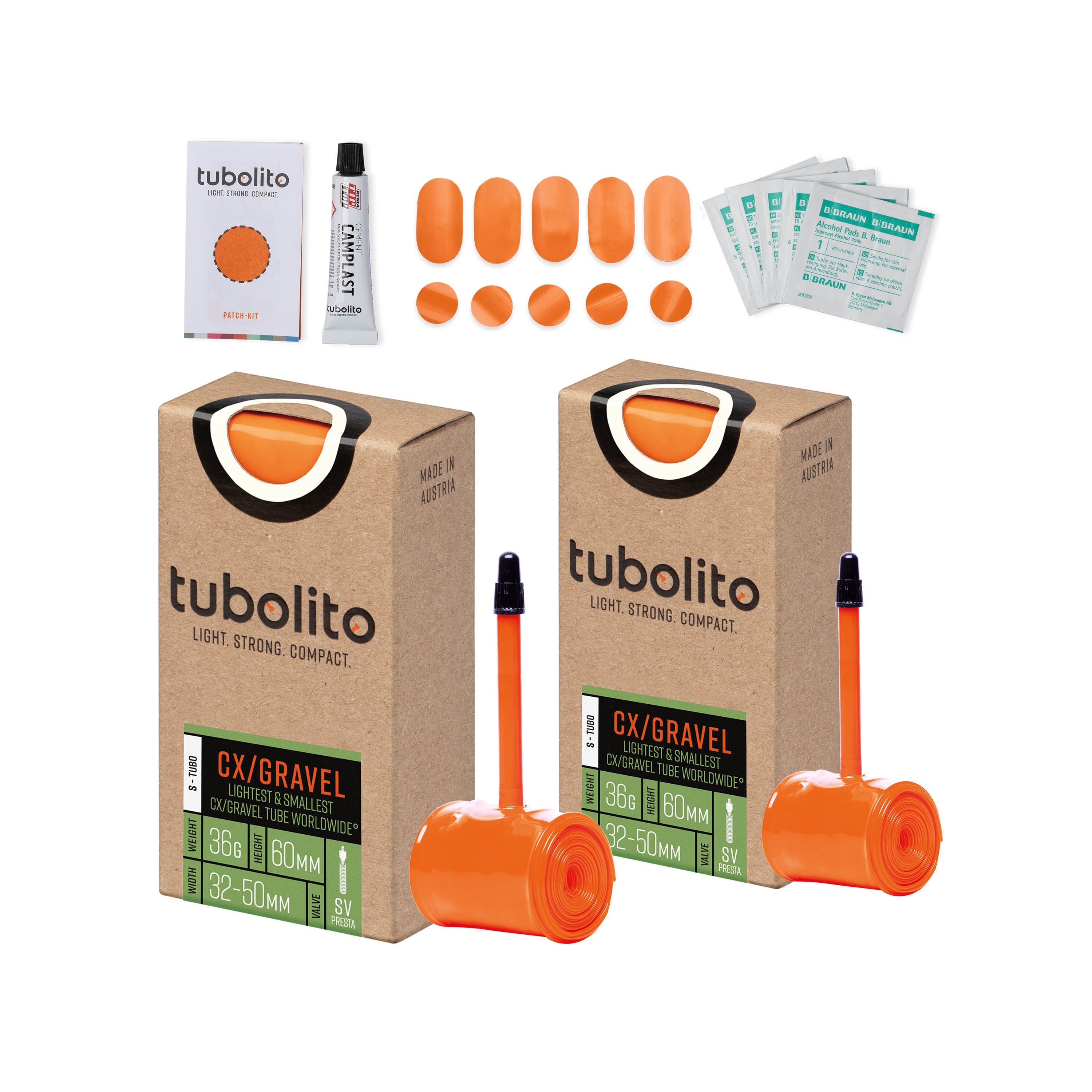 Tubolito Bundle S-Tubo-CX/GRAVEL 32-50C 60mm Presta + Patch Kit - Oran