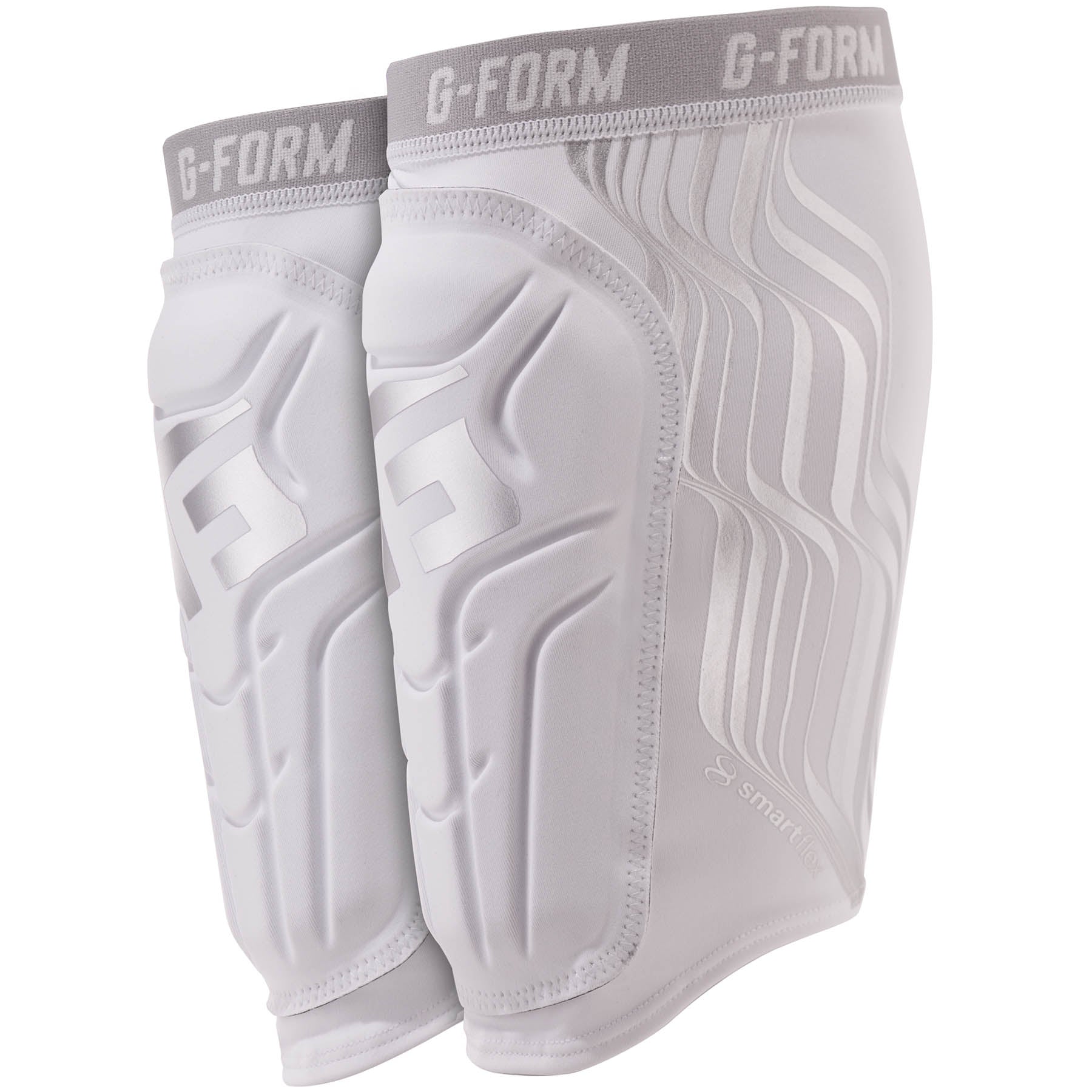 G-Form Shin Guards for Football V2 - White/Platinum | 8Lines