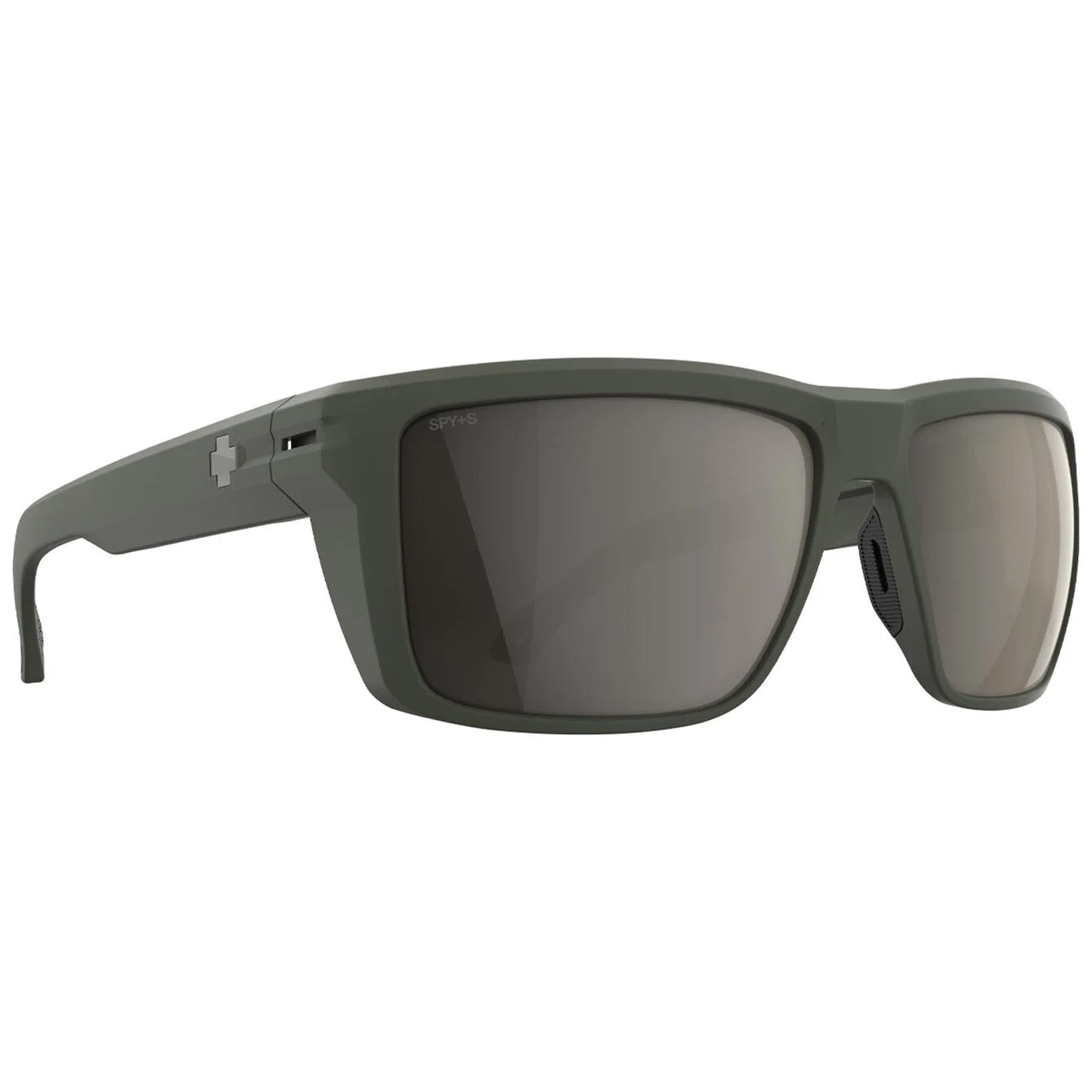 SPY OVERHAUL XL ANSI Sunglasses, Matte Olive - Happy Pewter Mirror