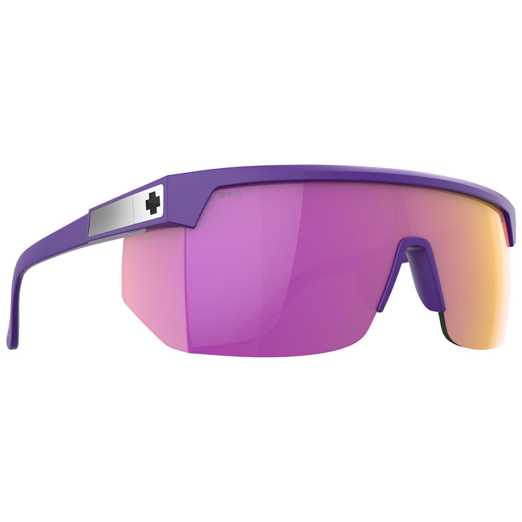 SPY SUPER FLYNN ANSI Sunglasses, Matte Purple - Happy Pink Mirror