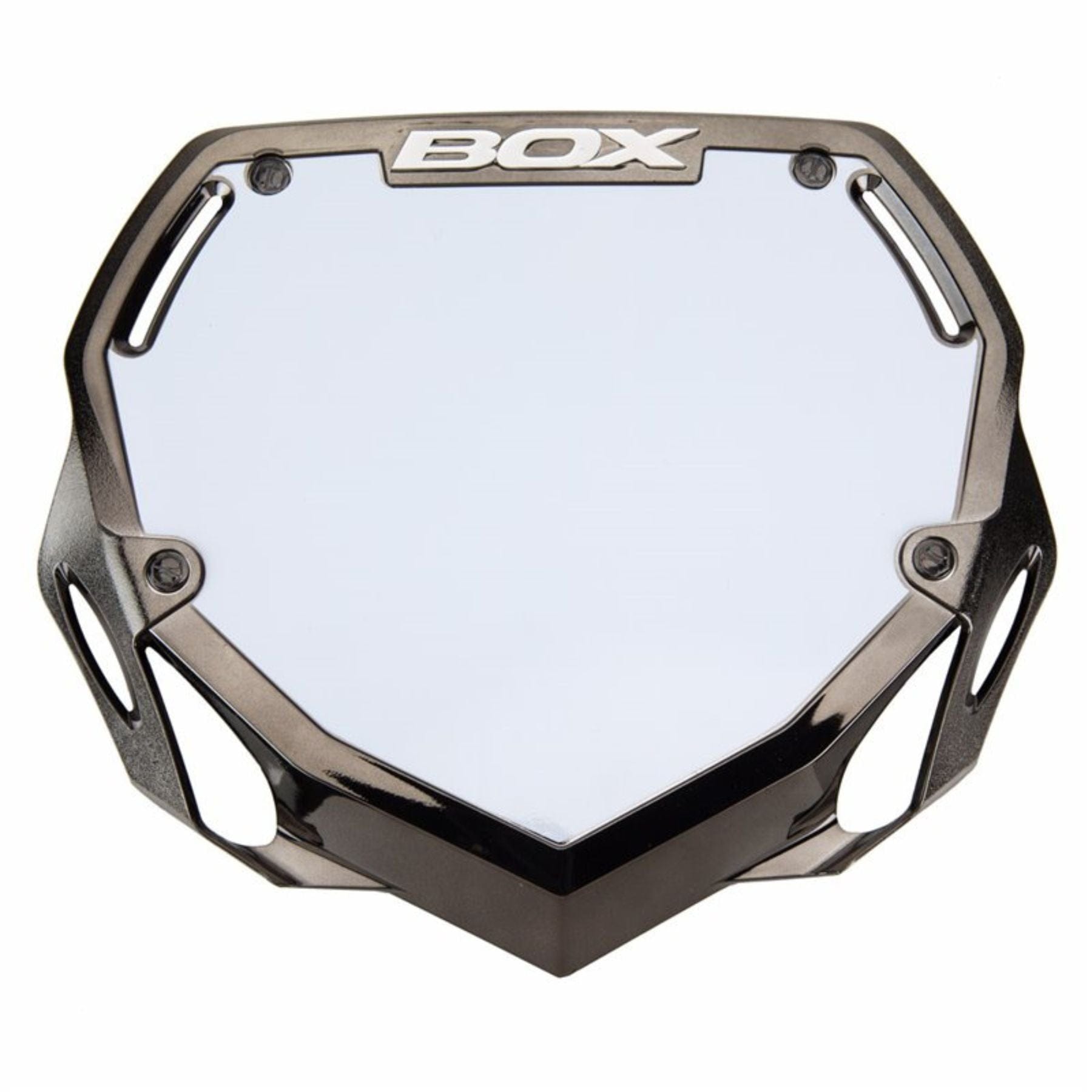 Box One BMX Racing Number Plate - Chrome Black | 8Lines Shop